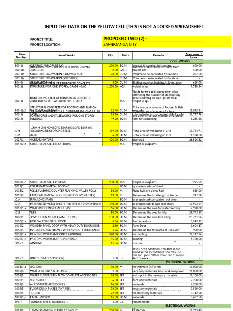 Estimate Format | PDF | Roof | Door
