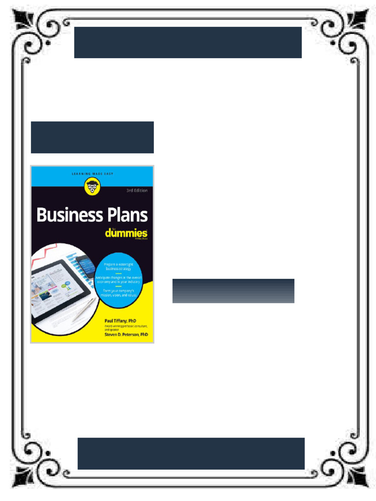 Business Plans For Dummies, 3rd Edition Paul Tiffany Ebook Full Revised ...