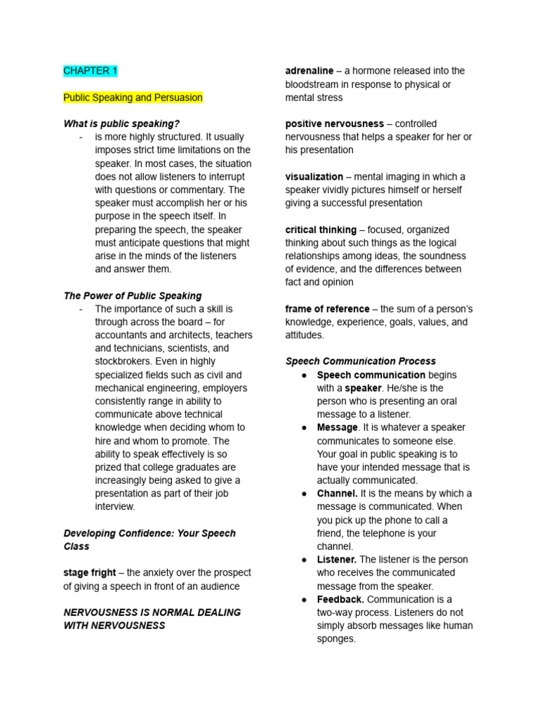 Public Speaking: Skills and Ethics Guide | PDF | Plagiarism | Public ...