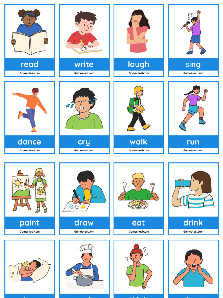 Essential Action Verbs for ESL Learning | PDF