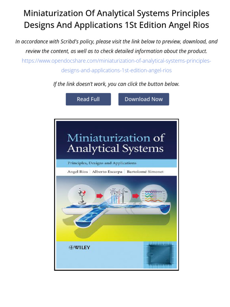 Miniaturization of Analytical Systems Principles Designs and ...