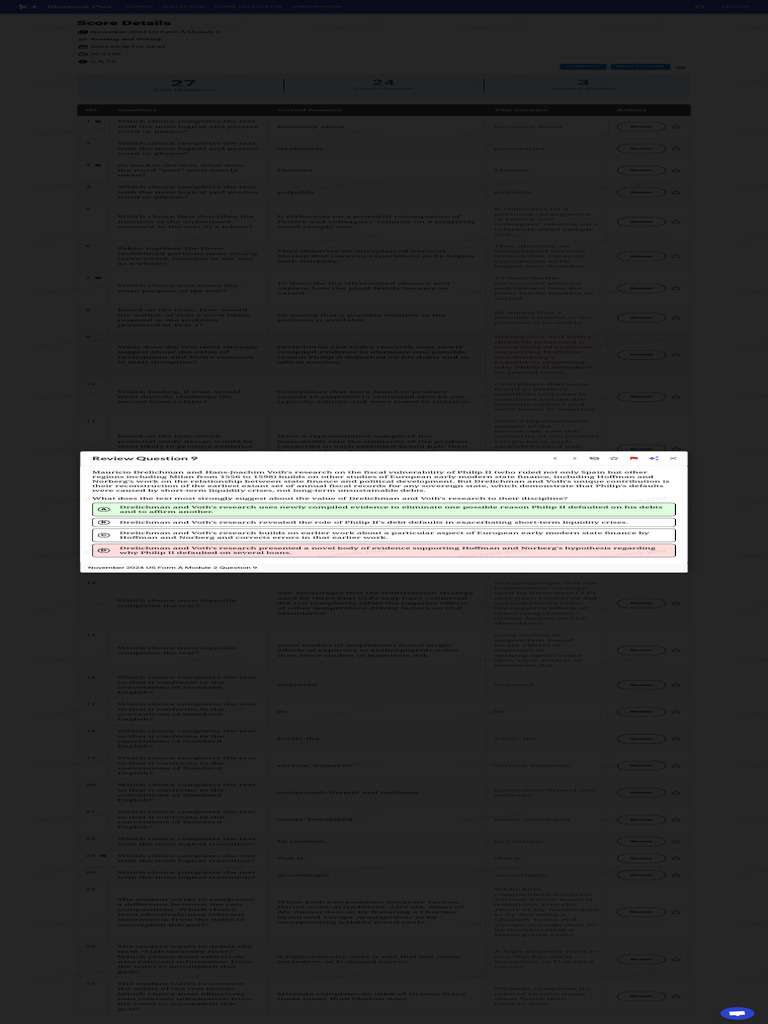 Bluebook Plus - Your Ultimate SAT Practice Tool 14 | PDF | Evidence