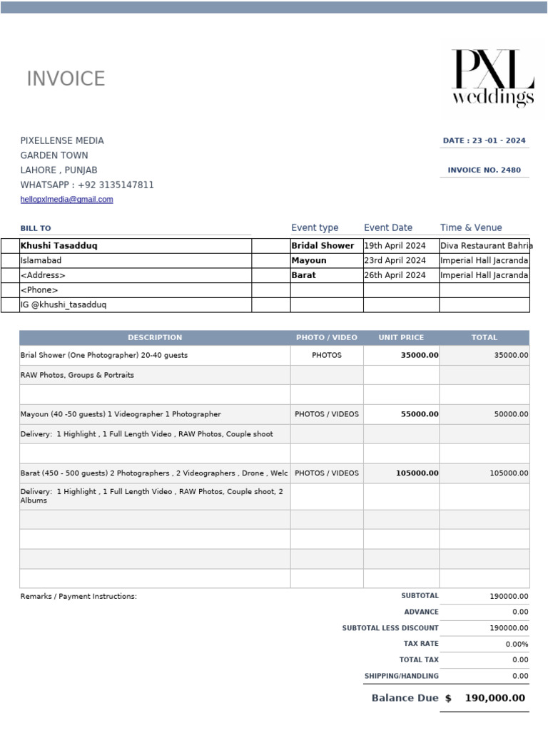 Modern Excel Invoice Template | PDF | Accounting