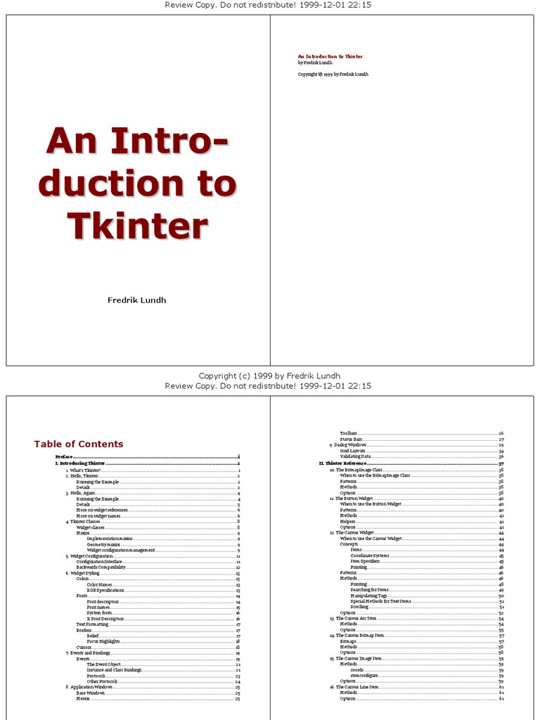 An Introduction To Tkinter | PDF | Graphical User Interfaces | Areas Of Computer Science