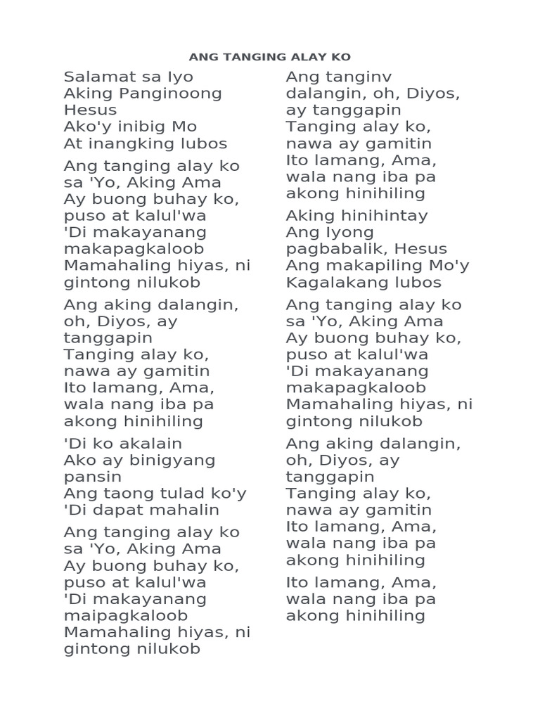 Ang Tanging Alay Ko Copy | PDF