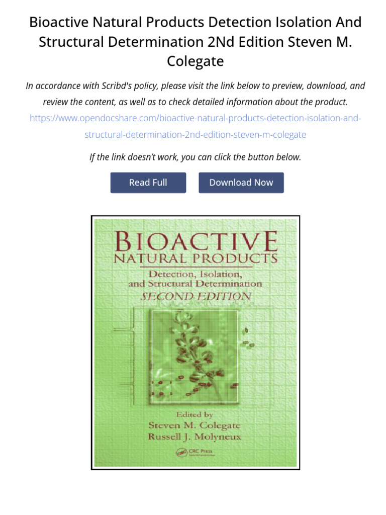 Bioactive Natural Products Detection Isolation and Structural ...