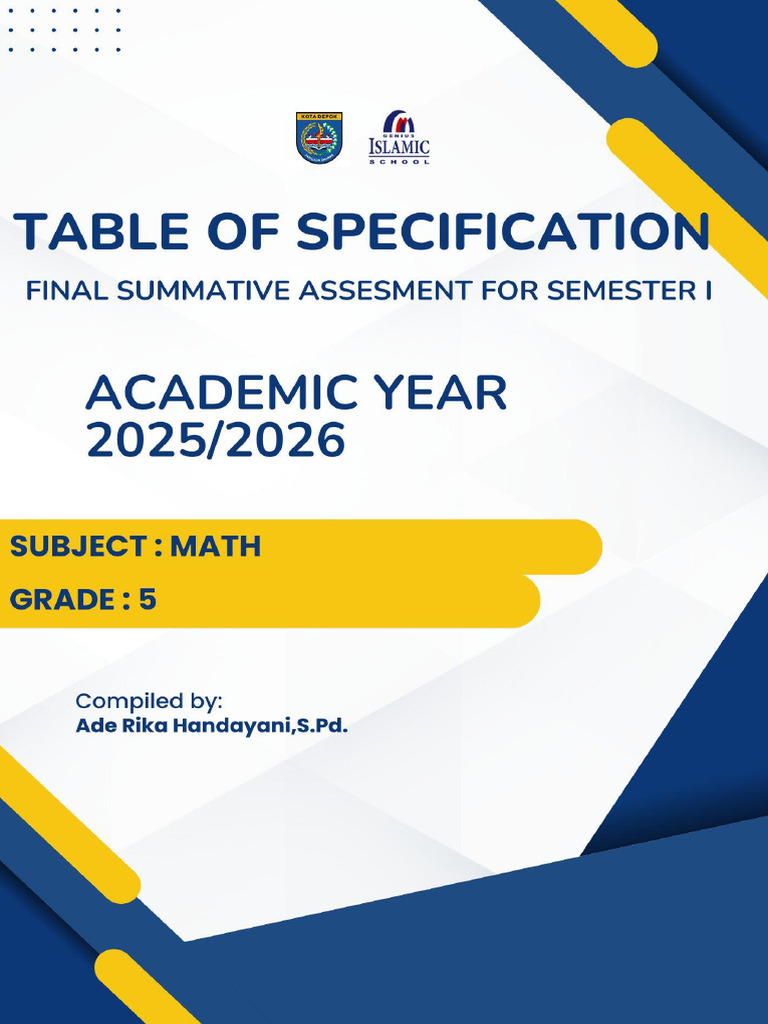 Kisi - Kisi SAS Math P5 20252026 | PDF | Ratio | Volume