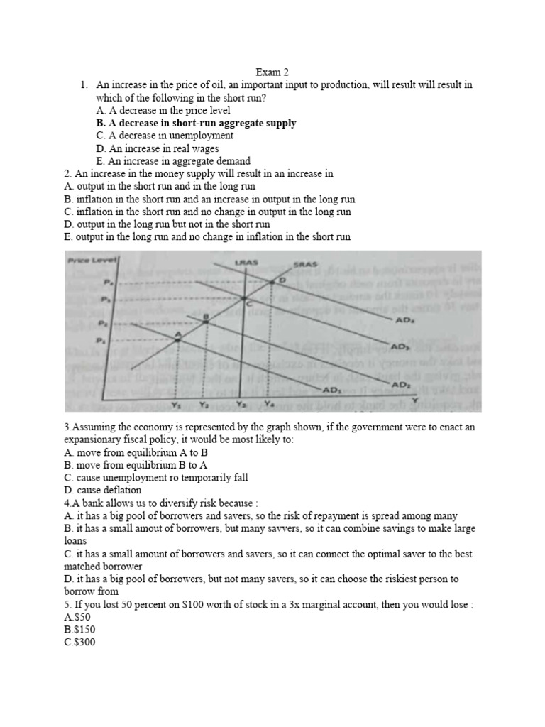 EXAM ECO 2 | PDF | Mortgages | Money