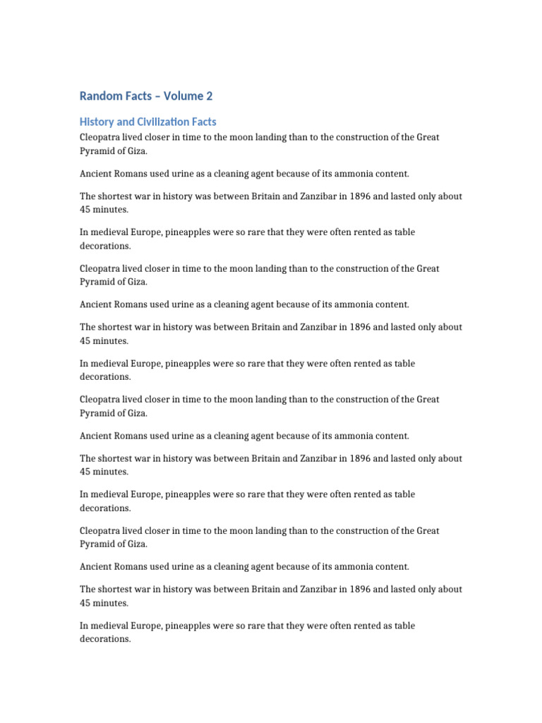 Random Facts Volume 2 | PDF | Earth | Antarctica
