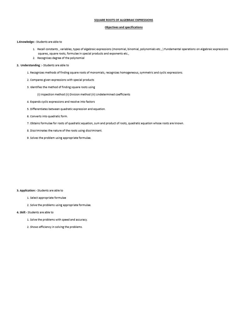 Math Lession Plan | PDF | Quadratic Equation | Equations