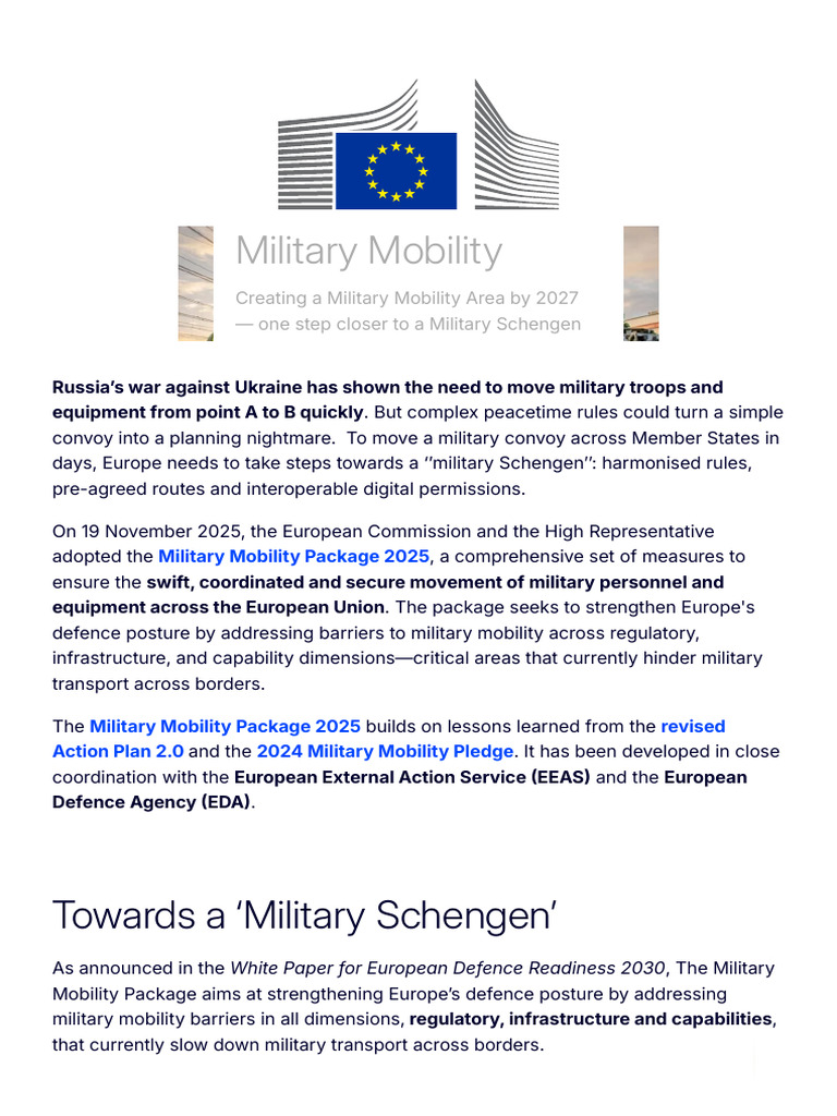 Military Mobility - Defence Industry and Space - European Commission ...