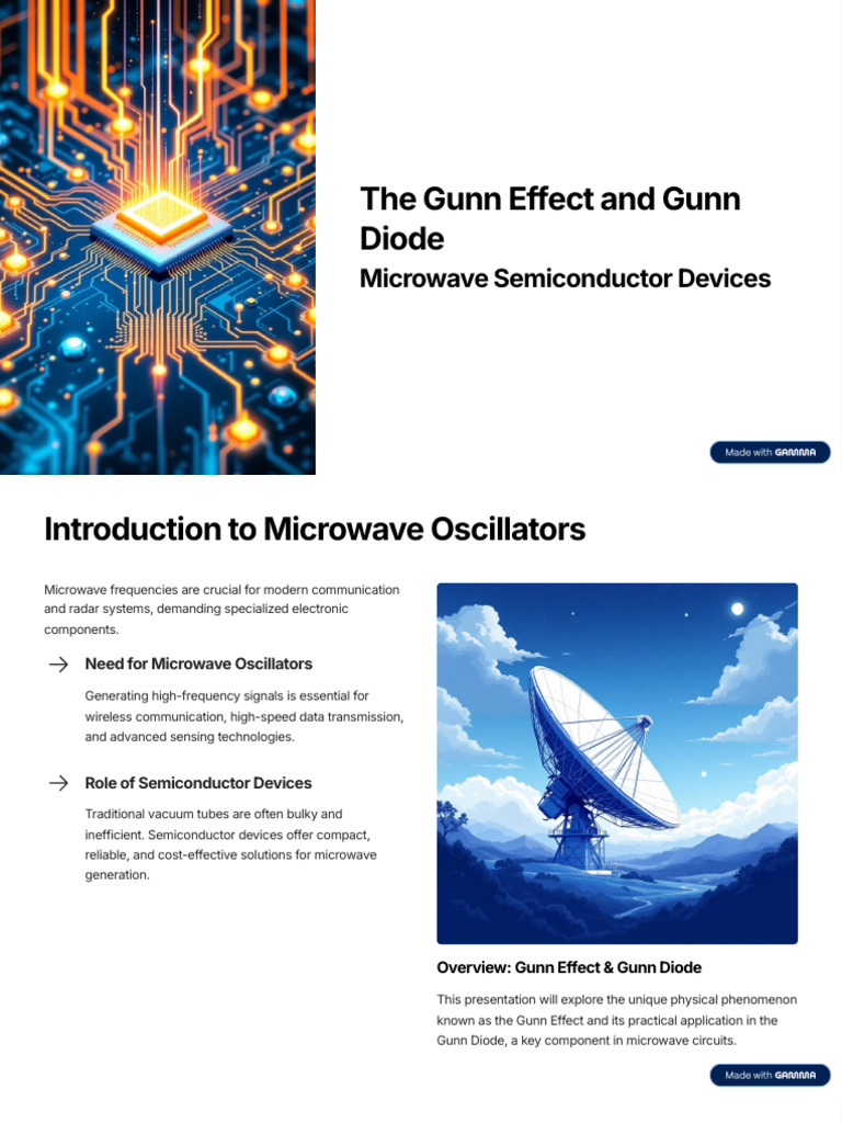 Gunn Effect & Gunn Diode Explained | PDF | Microwave | Diode