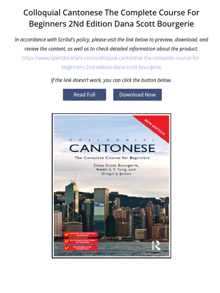 Colloquial Cantonese The Complete Course for Beginners 2nd Edition Dana ...