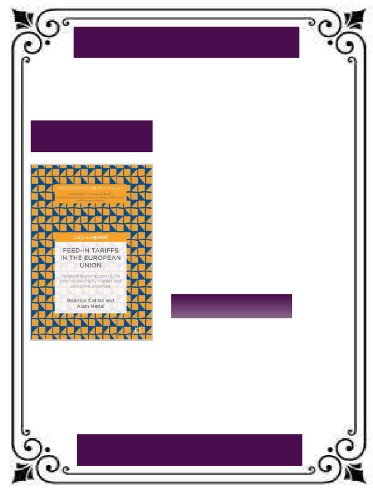Feed-in tariffs in the European Union 1st ed. Edition Béatrice Cointe ...