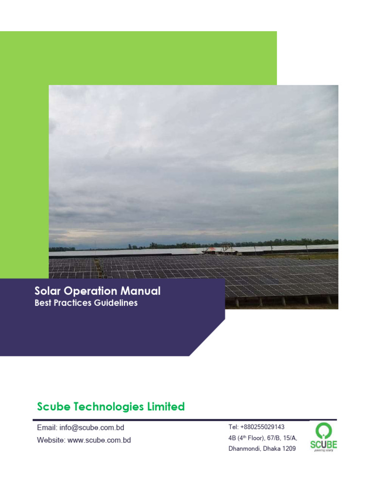 Solar Operation Manual & Best Practices | PDF | Photovoltaic System ...