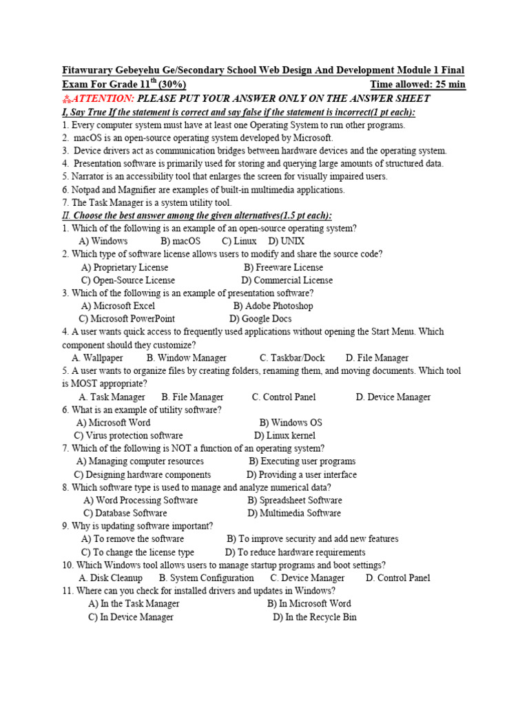 Final Exam Code 1 | PDF | Microsoft Windows | Operating System