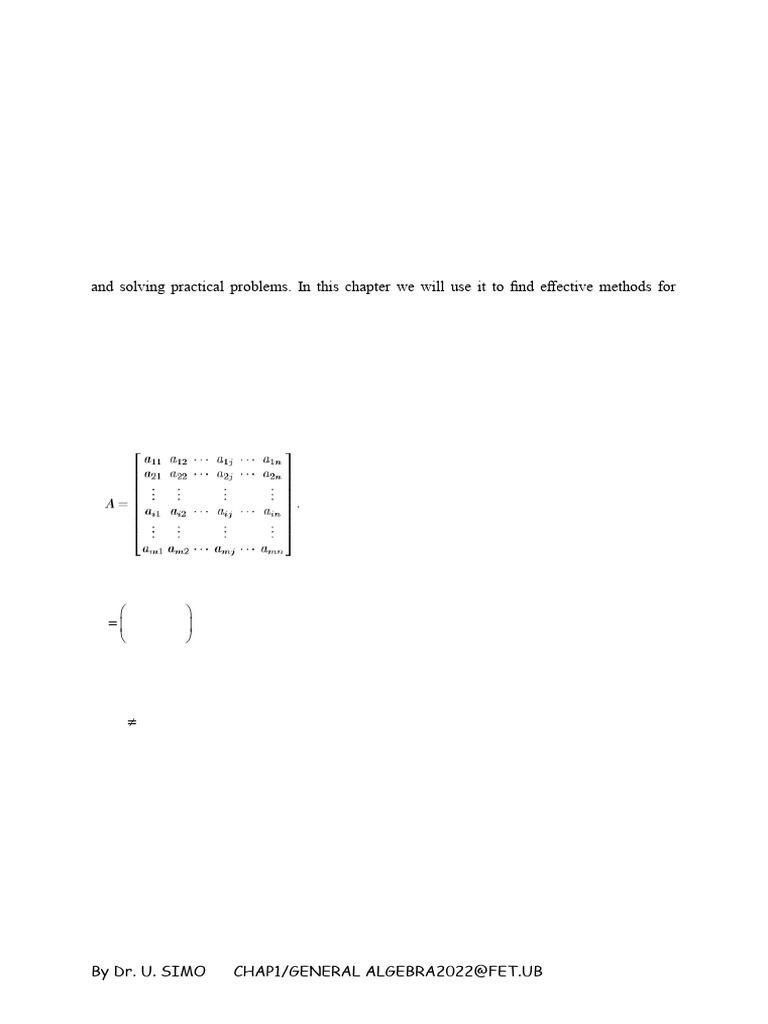 Chapter1_Matrix | PDF | Matrix (Mathematics) | Functions And Mappings