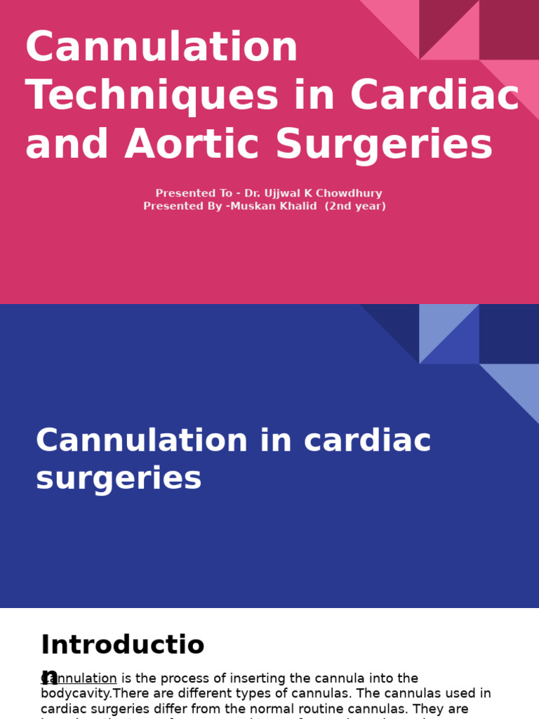 Cardiac Cannulation Techniques Guide | PDF | Coronary Artery Bypass ...