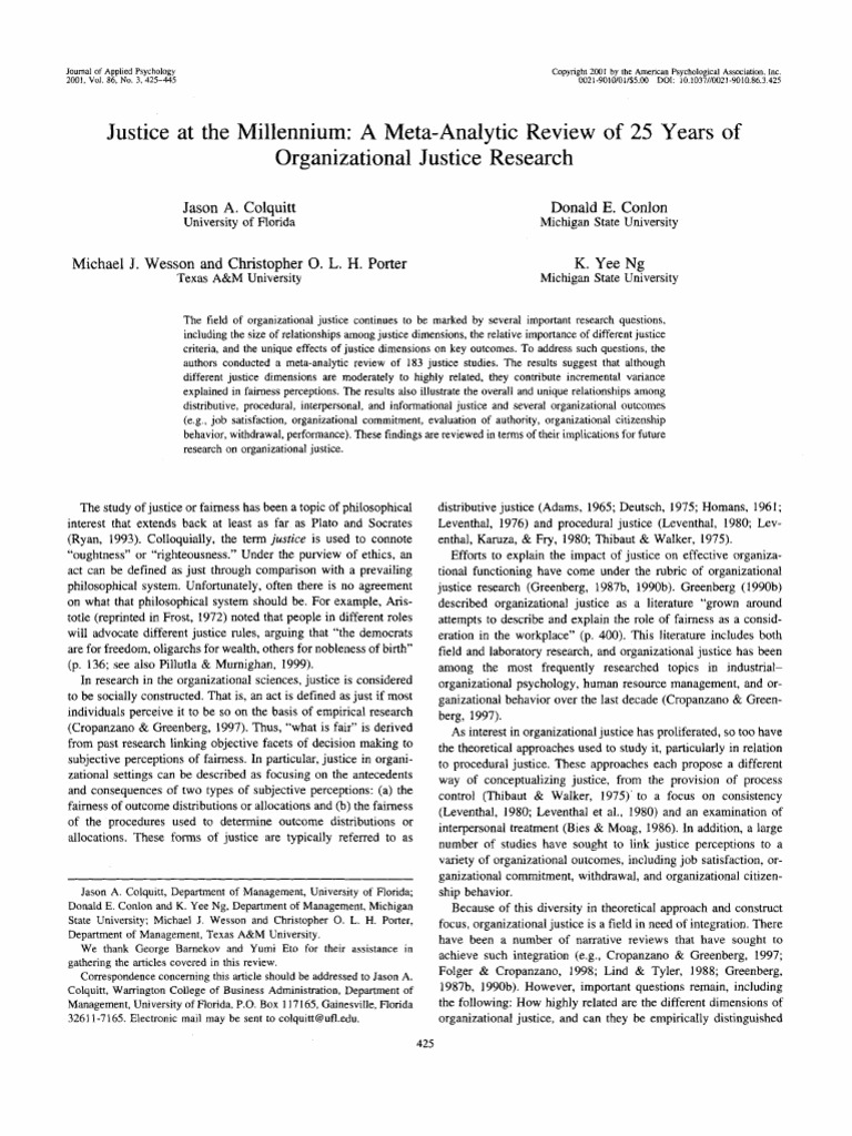 Justice at the Millennium- A Meta-Analytic Review of 25 Years of ...