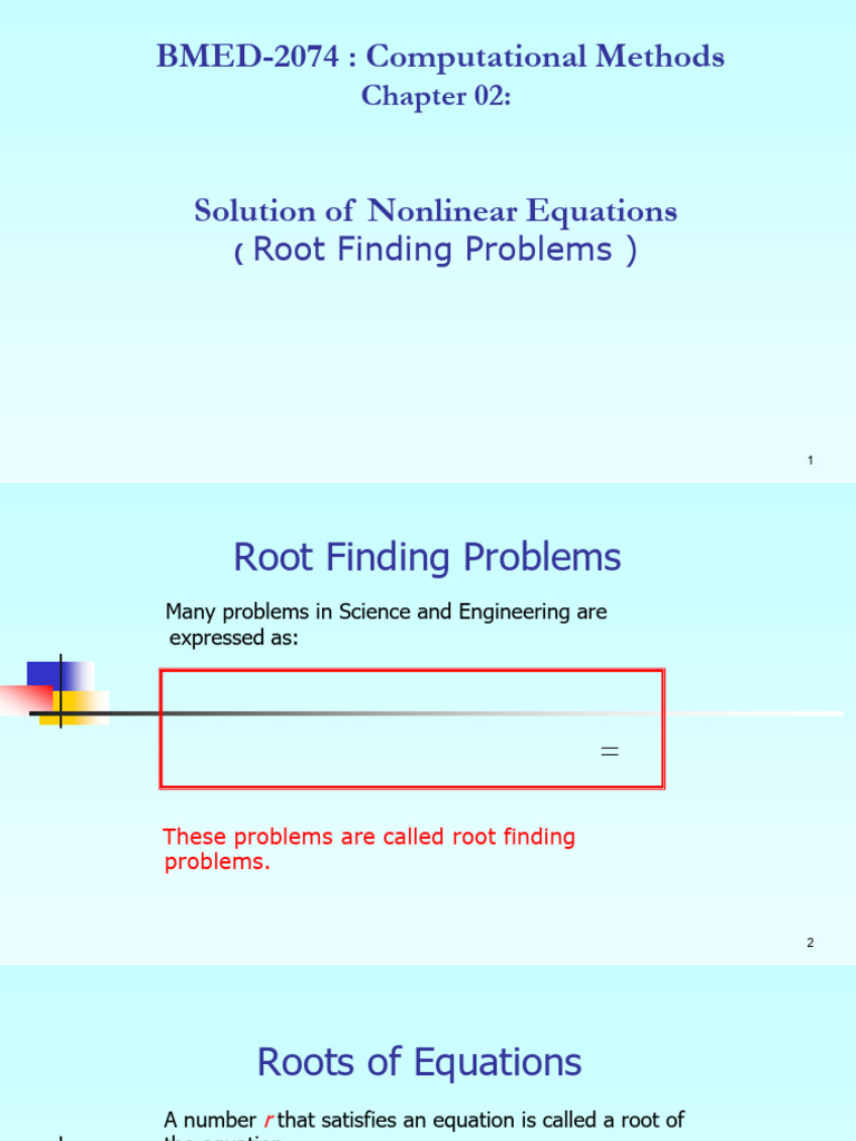Chapter 2 Solution of Nonlinear Equations | PDF | Zero Of A Function ...
