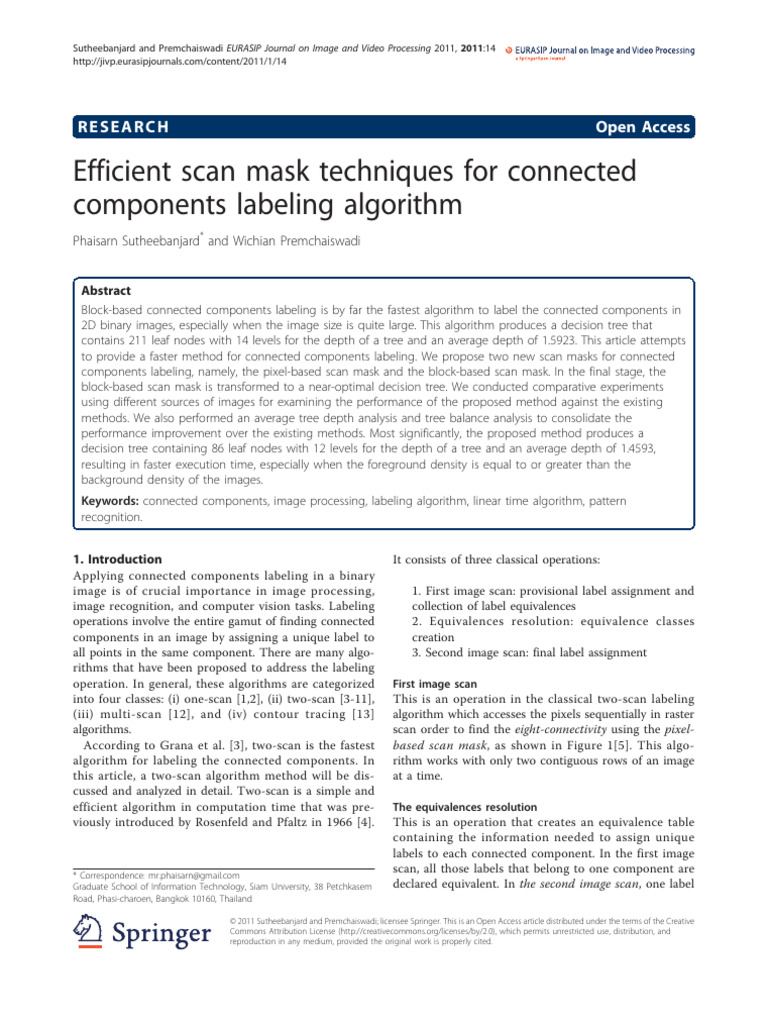 Efficient Connected Components Labeling | PDF | Applied Mathematics ...