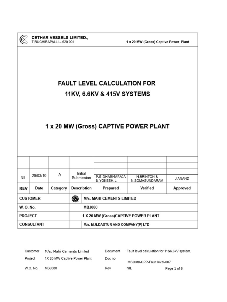 Fault Level Calculation PDF Free | PDF | Transformer | Electromagnetism
