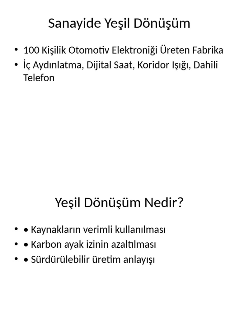 Sanayide Yeil Donusum Sunumu | PDF