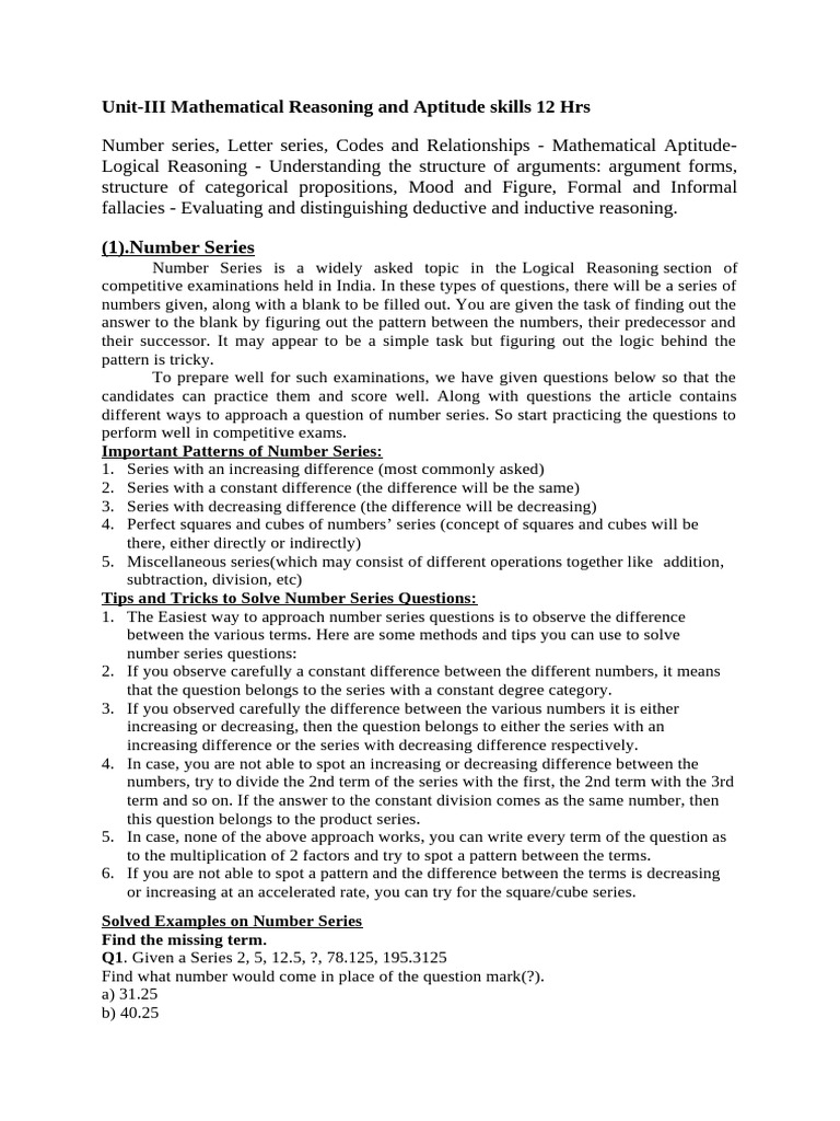 Mathematical Reasoning & Aptitude Guide | PDF | Argument | Percentage