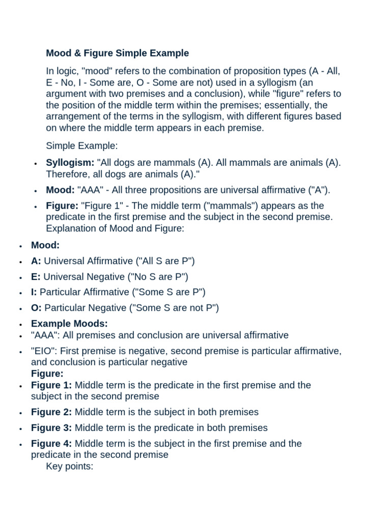 Mood & Figure Simple Example | PDF | Deductive Reasoning | Fallacy