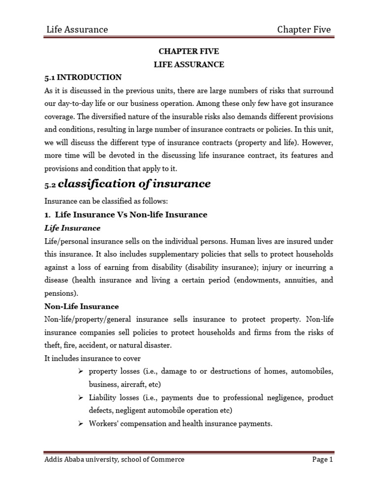 Risk & Insurance - Chapter 5 | PDF | Life Insurance | Insurance