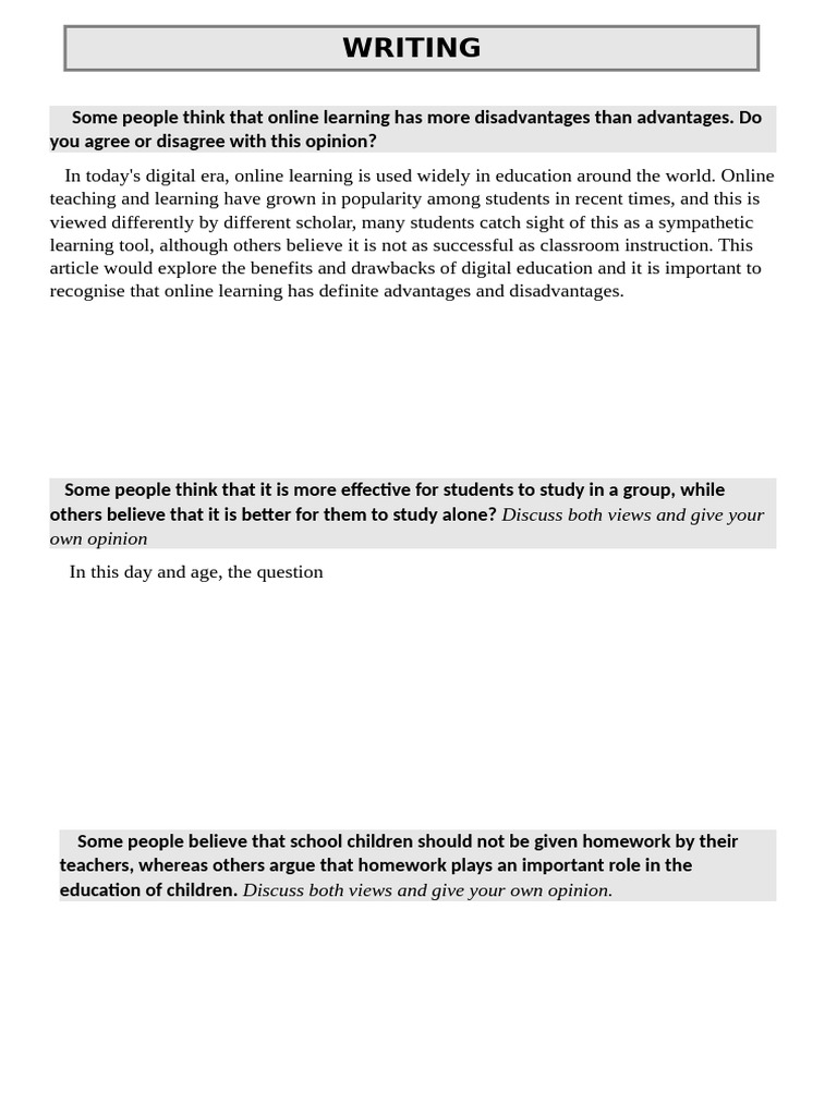 Some People Think That Online Learning Has More Disadvantages Than ...