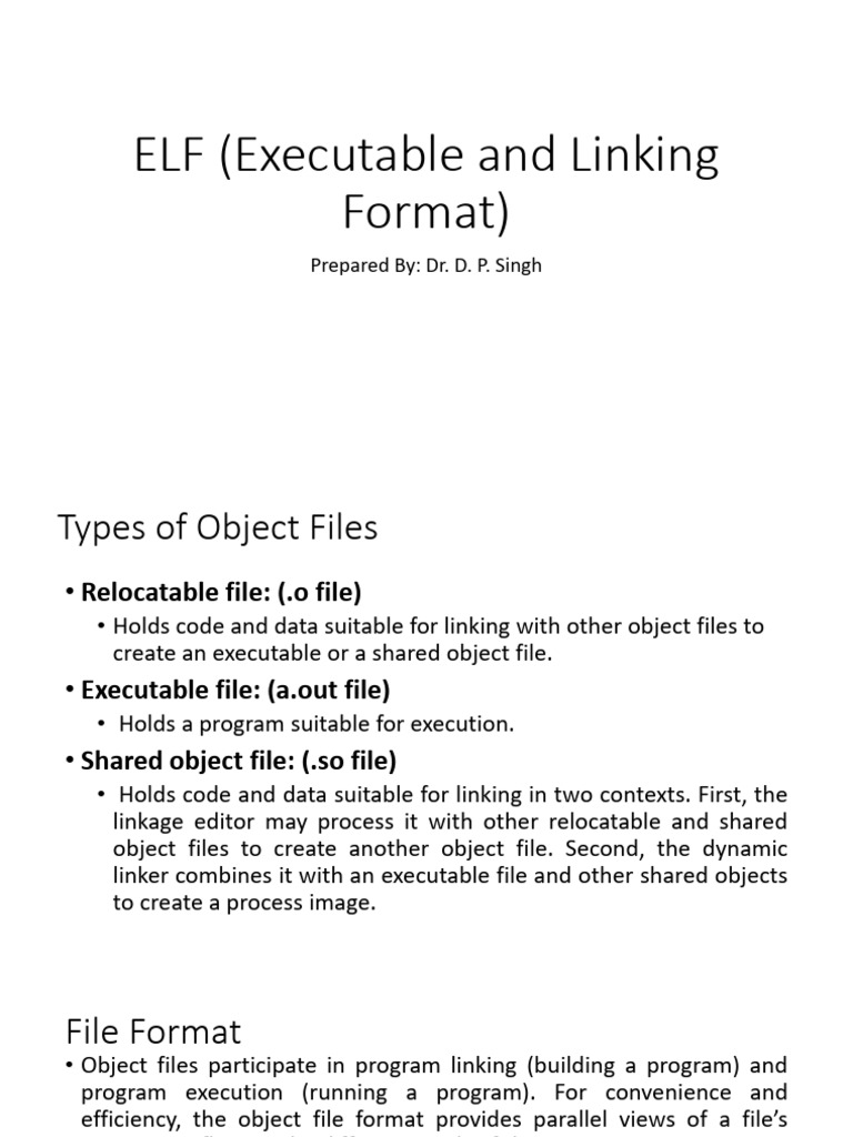 L7 ELF (Executable and Linking Format) | PDF | System Software ...
