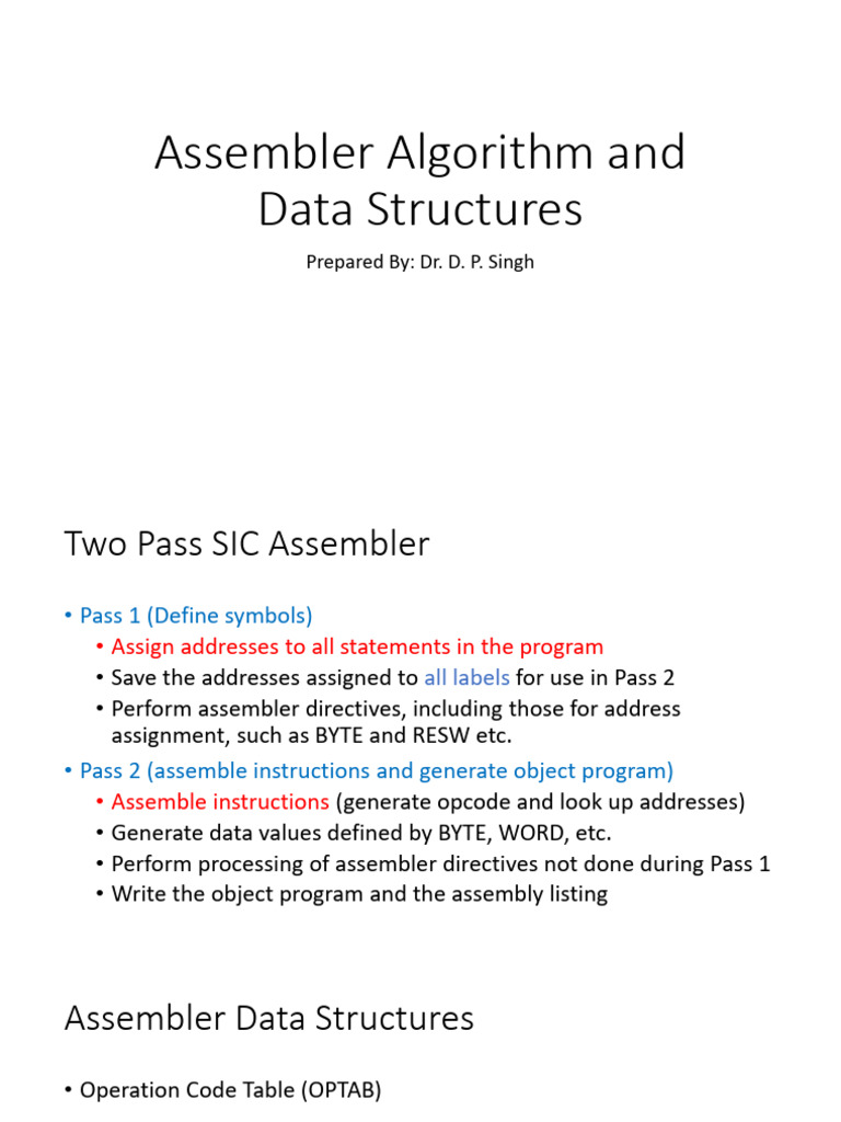 L9 Assembler Algorithm and Data Structures | PDF