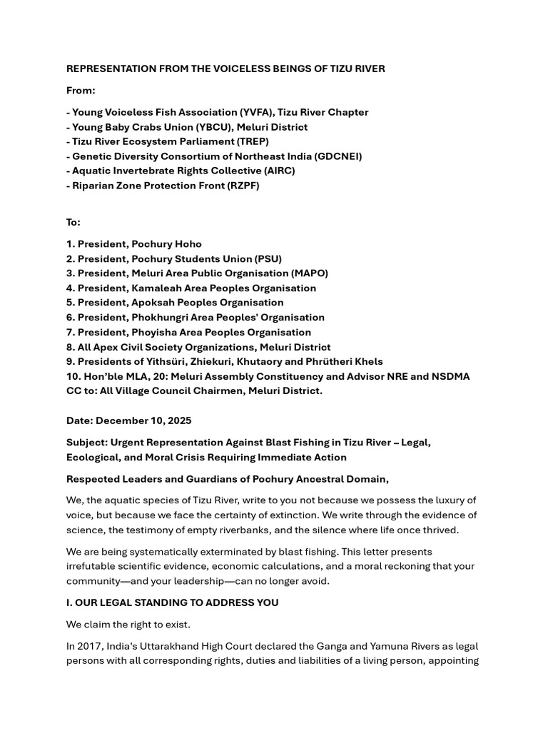 Urgent Call to End Blast Fishing in Tizu | PDF | Extinction | River