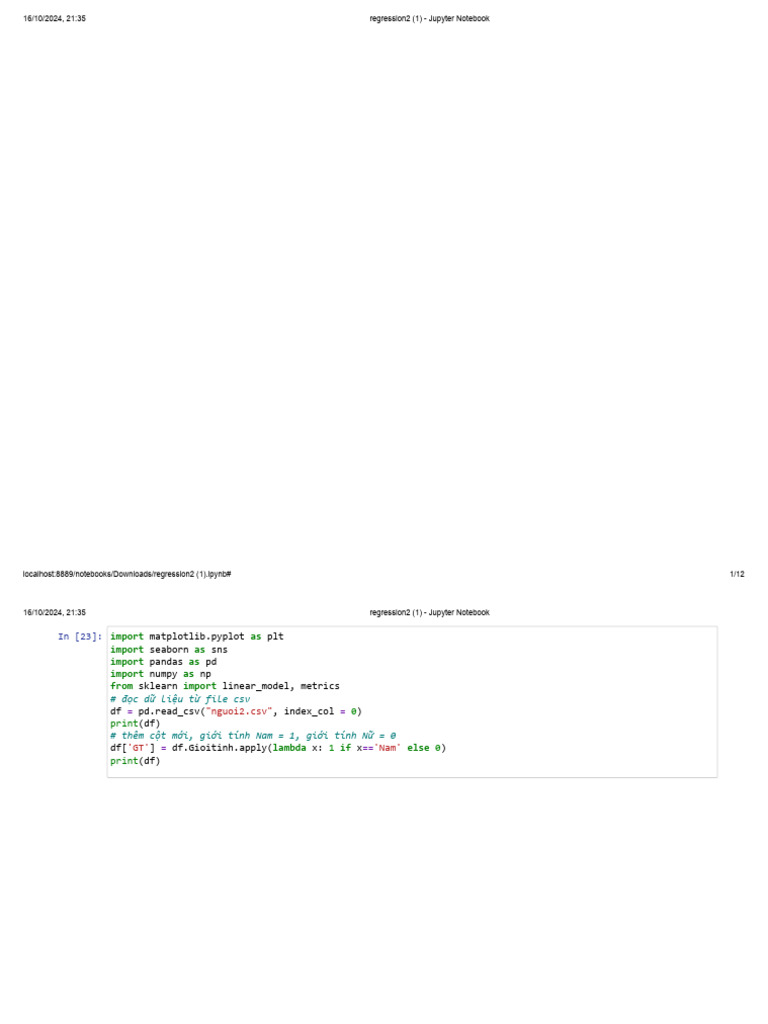 Regression2 (1) - Jupyter Notebook | PDF