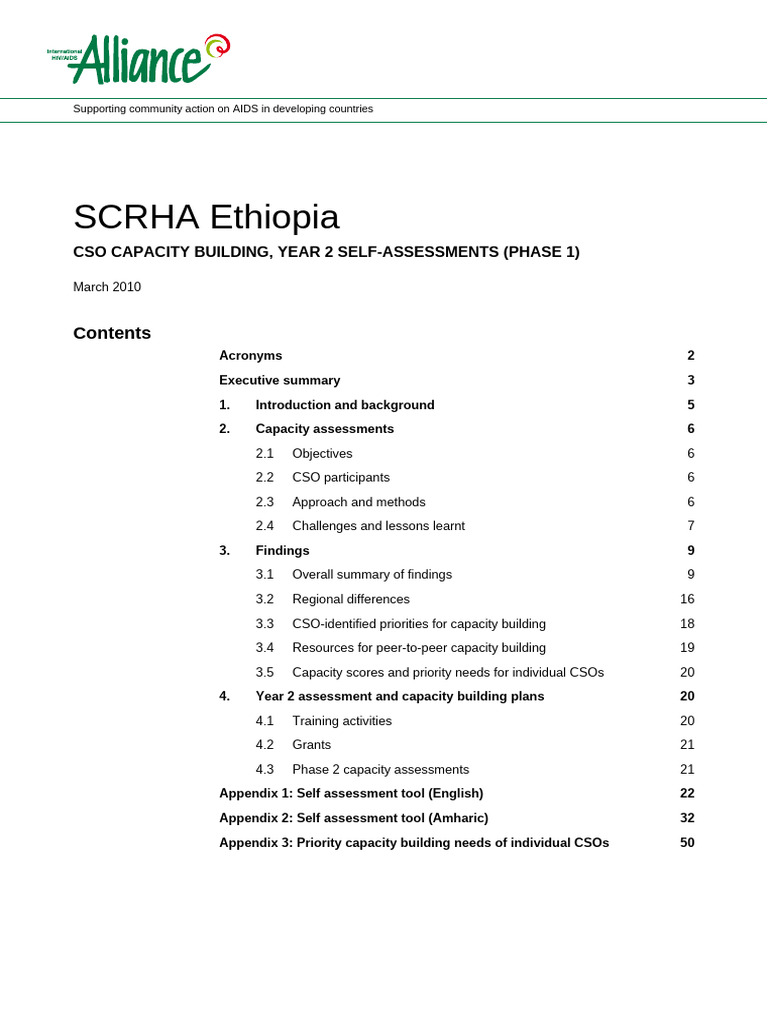 SCRHA Alliance Year 2 Capacity Assessment Report (Phase 1) Final Draft ...