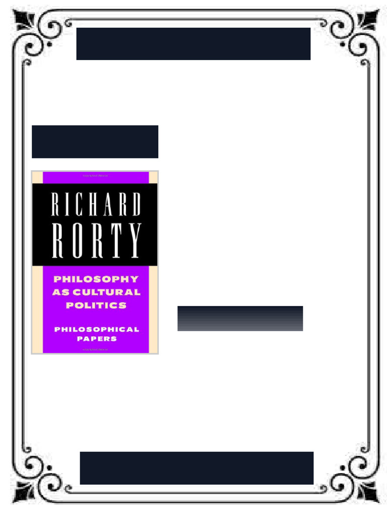 Philosophy as Cultural Politics Philosophical Papers Volume 4 1st ...