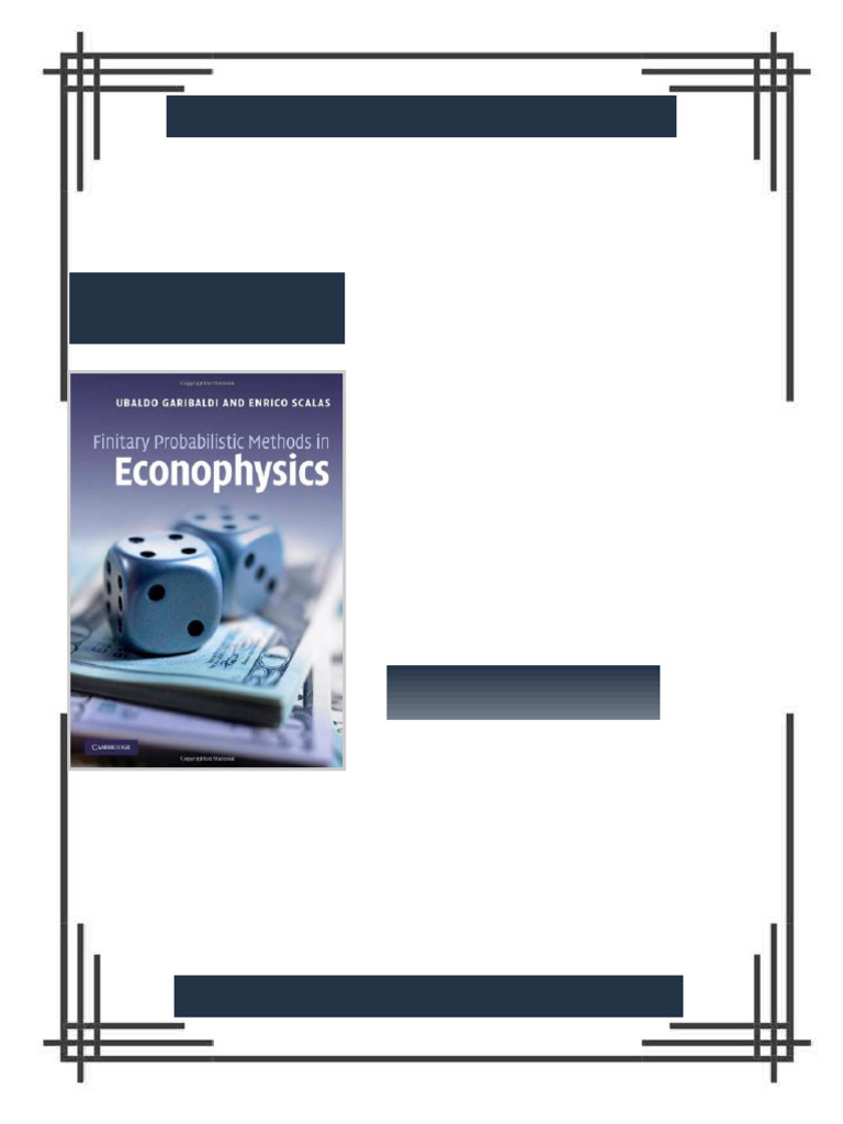 Finitary Probabilistic Methods in Econophysics 1st Edition Ubaldo ...