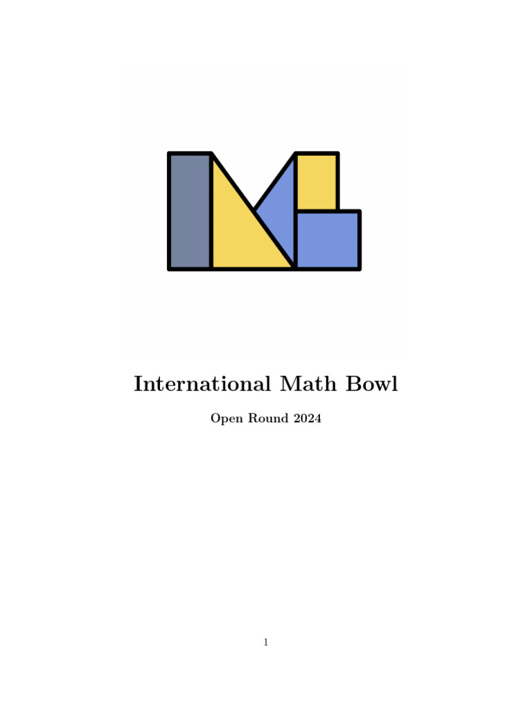 International Math Bowl 2024 Questions | PDF | Area | Numbers