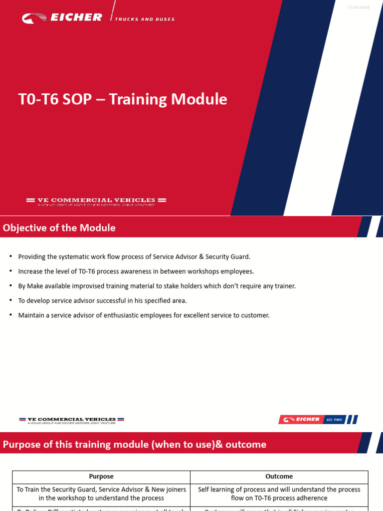 T0 T6 SOP Refresher Training Module | PDF