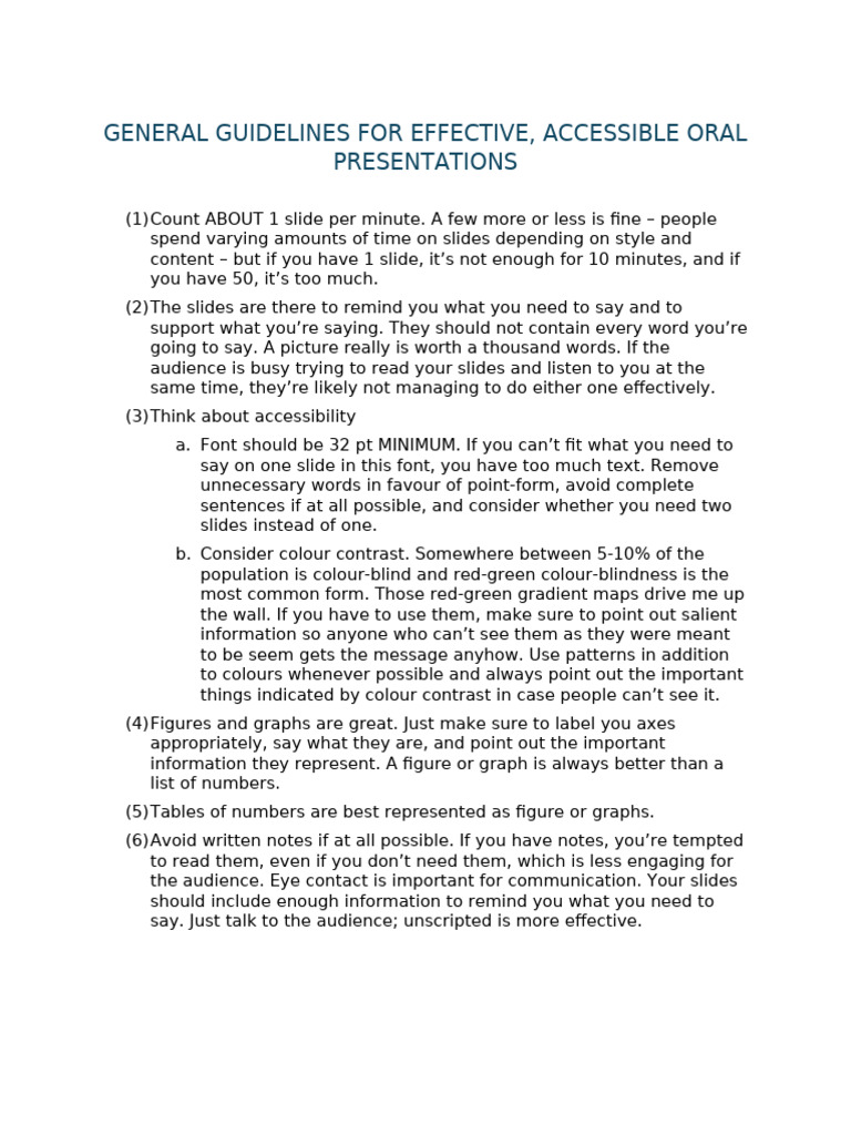 Guidelines for Effective Presentations | PDF