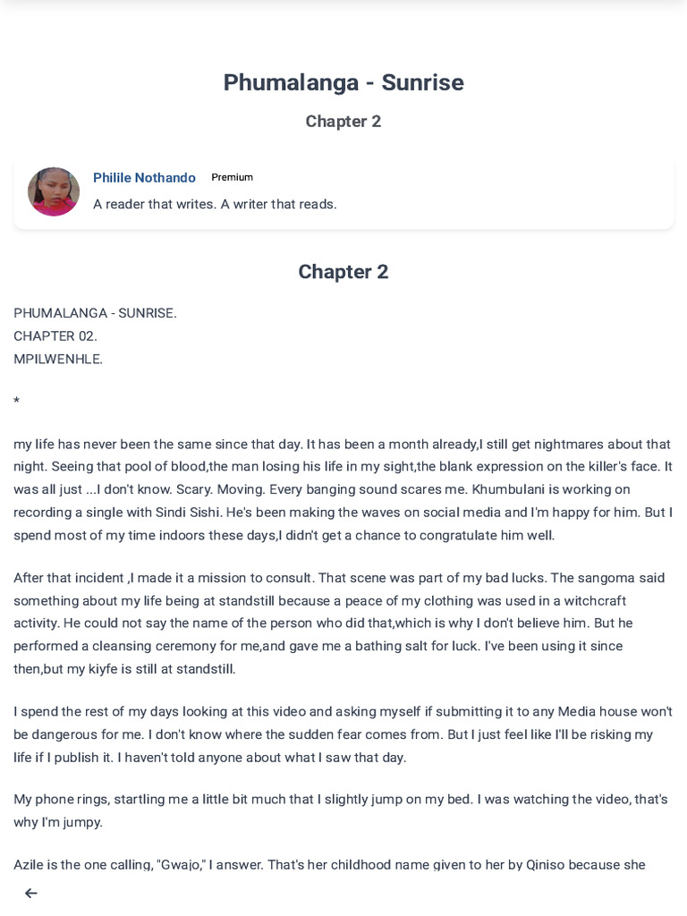 Chapter 2 - Chapter 3 of Phumalanga - Sunrise - Stardust Literac | PDF