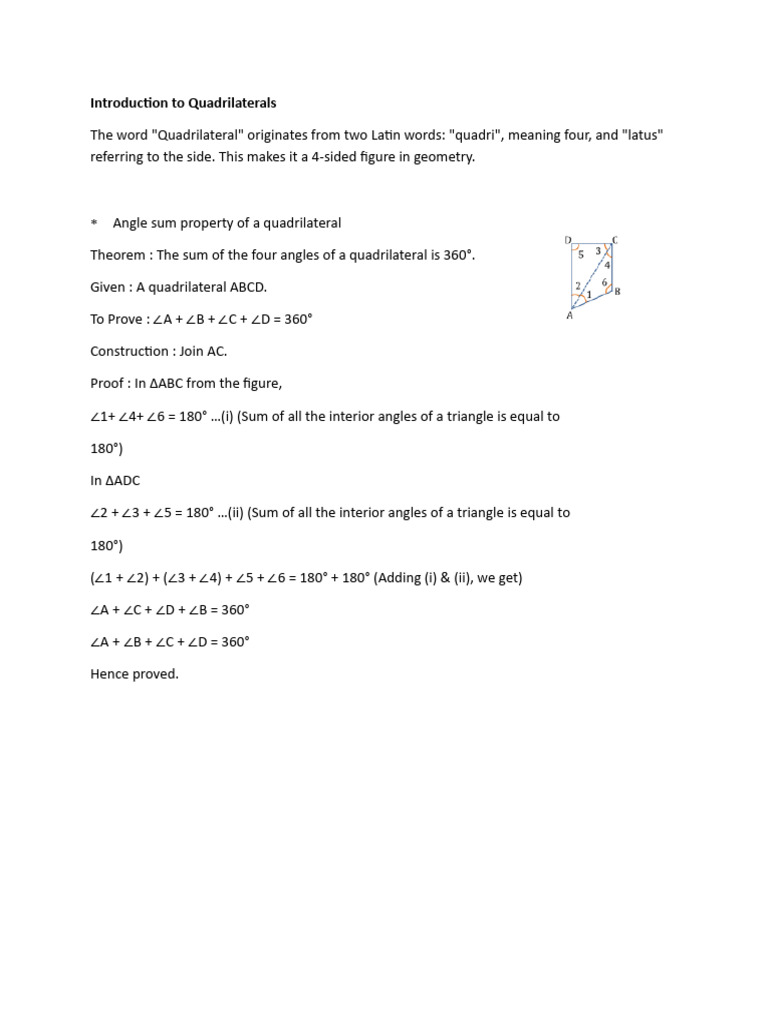 Understanding Quadrilaterals in Geometry | PDF
