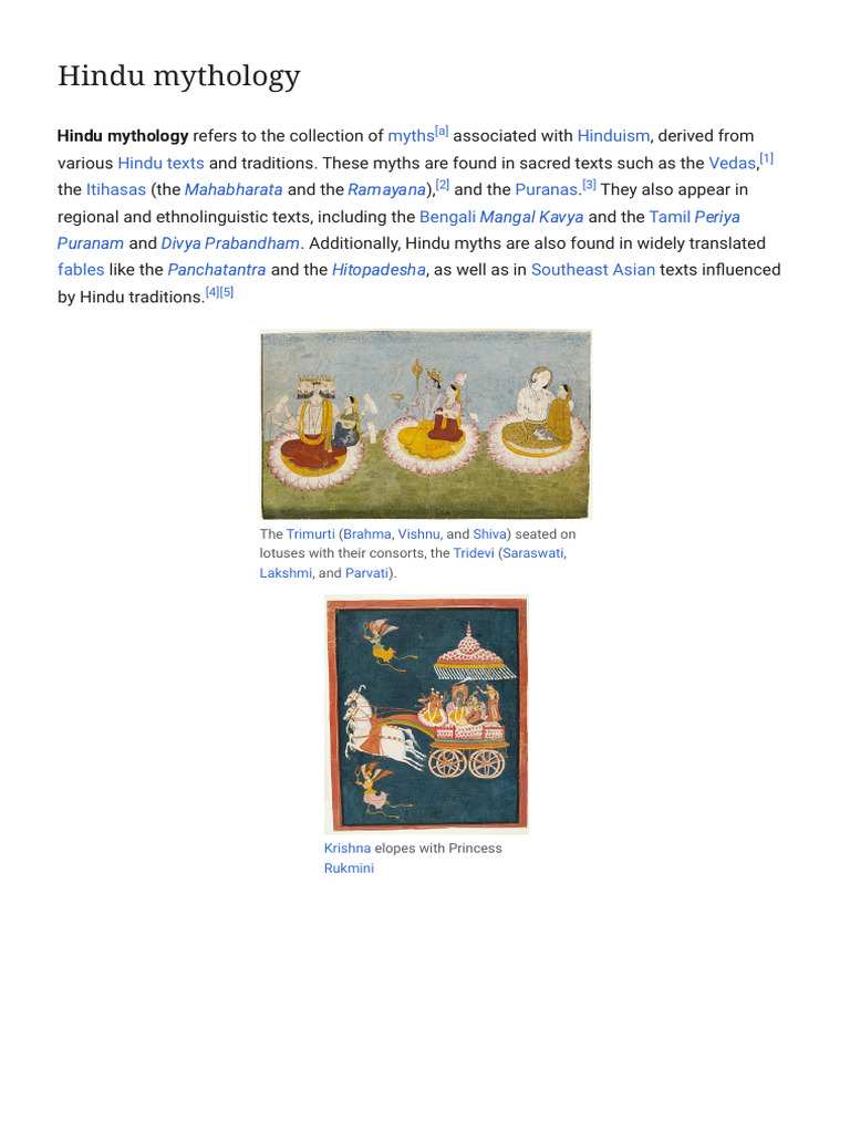 Hindu Mythology - Wikipedia | PDF | Hindu Mythology | Devi