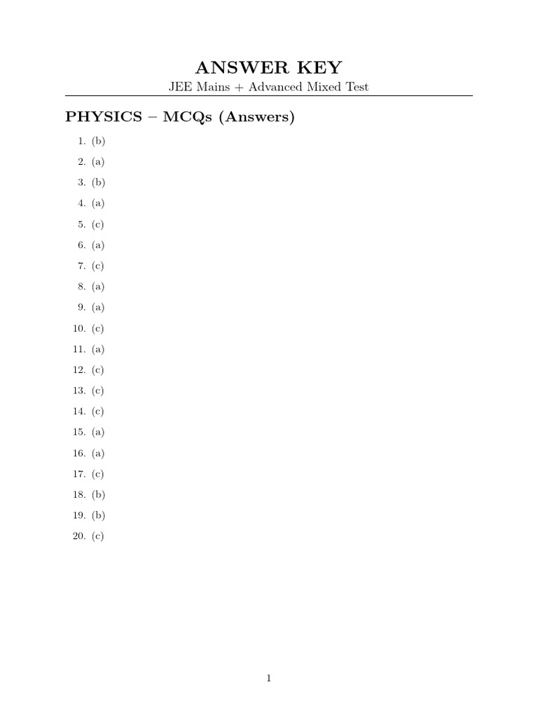 Jee Mains Test (2) | PDF