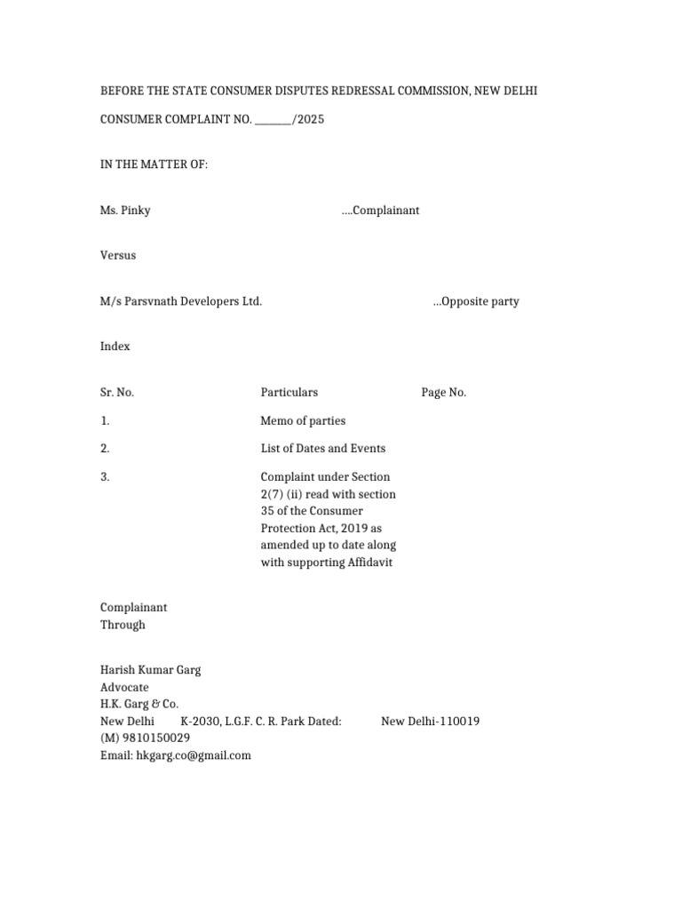 Consumer Complaint Complete Set | PDF | Affidavit