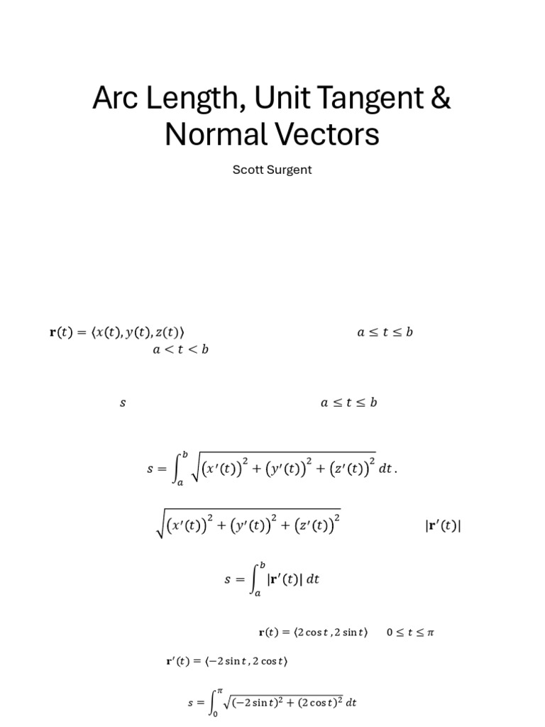 Arc Length | PDF | Curve | Differential Topology
