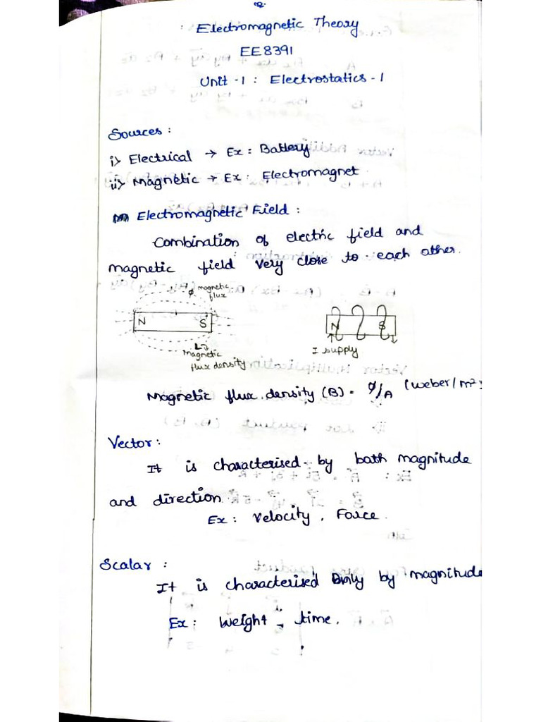 EMF UNIT-1 Electrostatics 1 | PDF