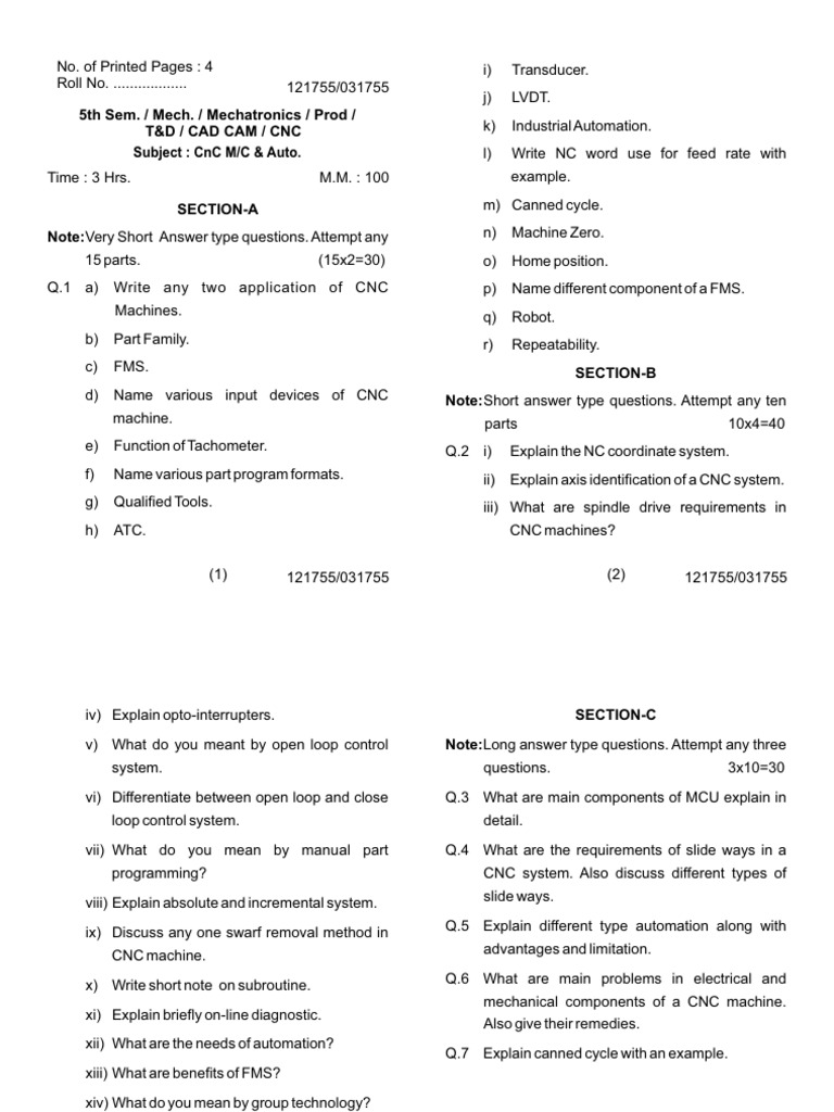 mech-prod-mt-5-sem-cnc-mc-and-auto | PDF | Machines | Automation