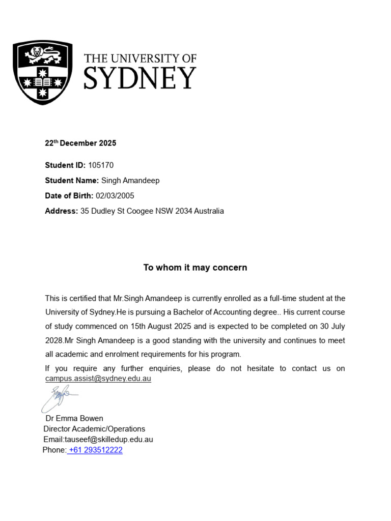 Enrollment Letter | PDF